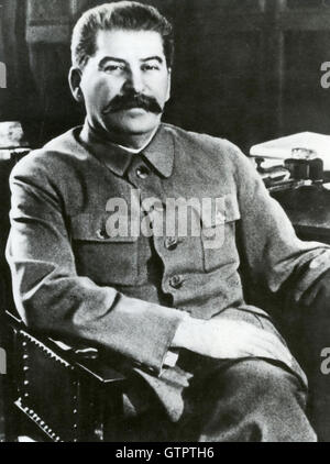 Soviet Russian leader Joseph Stalin in 1938. To right is Nikita ...