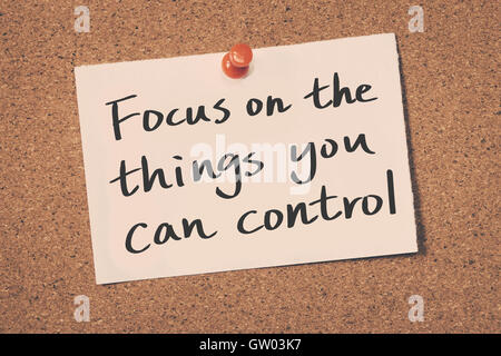 Focus on the things you can control Stock Photo - Alamy