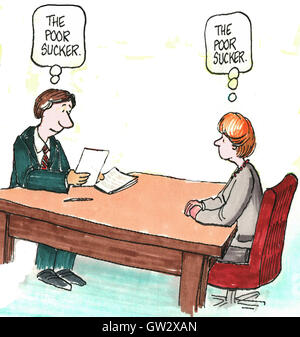 Business or legal cartoon about negotiation Stock Photo - Alamy