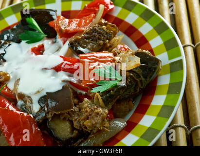 Afghan Spicy Braised Eggplant dish - Burani Bonjon Stock Photo - Alamy