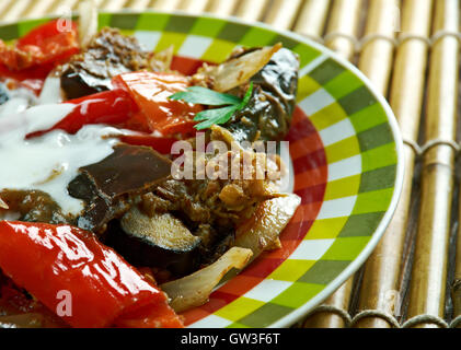 Afghan Spicy Braised Eggplant dish - Burani Bonjon Stock Photo - Alamy