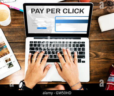 Pay Per Click Login Website Payment Graphic Concept Stock Photo - Alamy