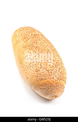 A loaf of bread with sesame seeds isolated on a white background Stock ...