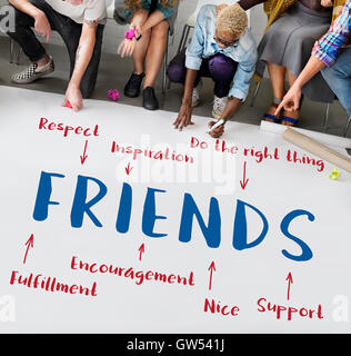 Friends Inspiration Diagram Graphic Concept Stock Photo - Alamy