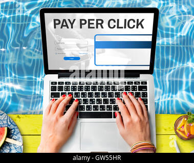 Pay Per Click Login Website Payment Graphic Concept Stock Photo - Alamy