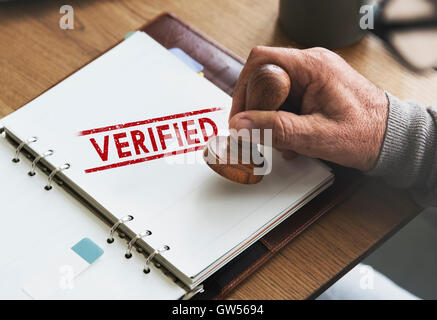 Verified Certified Affirm Authorised Approve Concept Stock Photo - Alamy