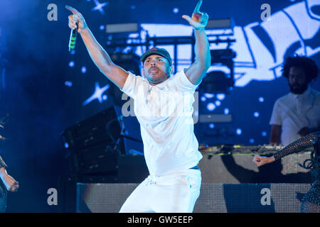 Walshy Fire of Major Lazer performs on day 4 of Bestival 2014, Robin ...