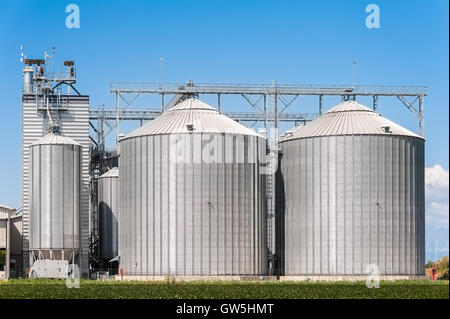 Agricultural Silo. Storage and drying of grains, wheat, corn, soy ...