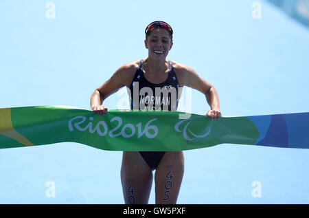USA's Grace Norman crosses the line to win the Women's PT4 Triathlon at ...