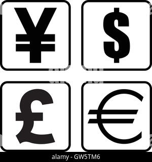 currency with symbol dollar on white background vector illustration ...