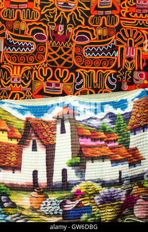 Colorful Fabric at market in Peru, South America Stock Photo - Alamy