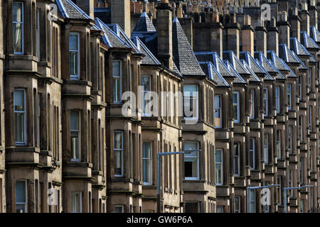 Tenement apartments of grey sandstone, Edinburgh, Scotland, UK Stock ...