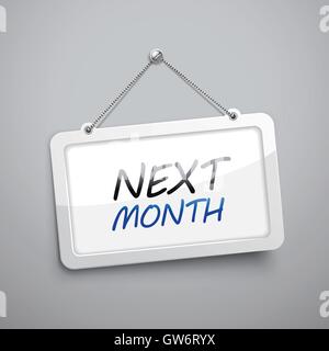 what is next hanging sign, 3D illustration isolated on grey wall Stock ...