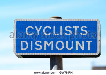 Cyclists Dismount Sign Cycle Path Footpath Penalty Sign Warning Stock ...