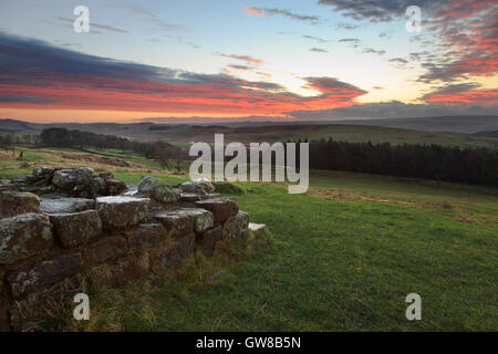 Sunrise at Turret 45A, Walltown Crags, Hadrian's Wall, Northumberland ...