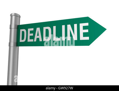 Deadline ahead warning sign Stock Photo - Alamy