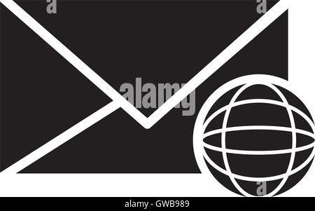 earth globe diagram and message envelope icon Stock Vector Image & Art ...