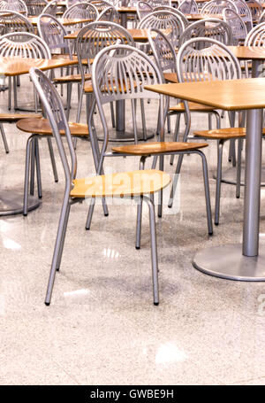 Empty cafe interior with chairs and tables Stock Photo - Alamy