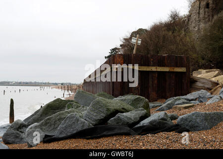 Rock armour sea wall and beach at Hornsea East Yorkshire UK Stock Photo ...