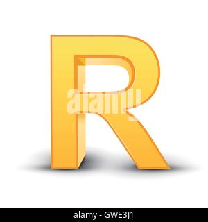 3D image yellow letter U isolated on white background Stock Vector ...