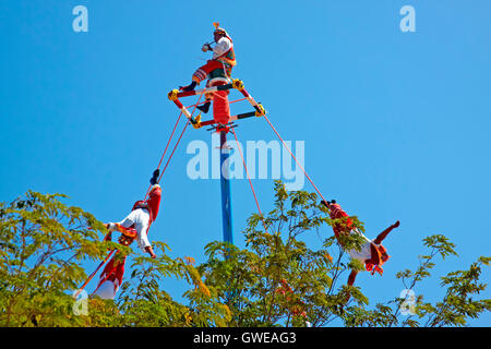 TULUM, MEXICO - NOVEMBER 2, 2010: Maya Indian street performers a.k.a ...