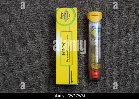 Close up image of adult EpiPen - Adrenalin injection for Anaphylaxis ...