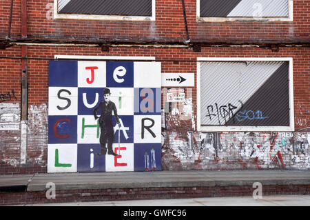 Street art graffiti of Charlie Chaplin Stock Photo - Alamy