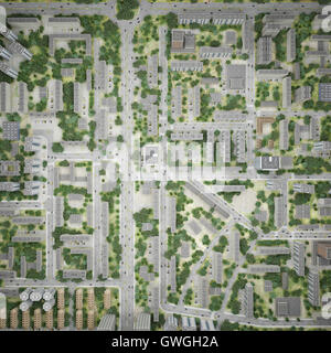 City top view 3d rendering Stock Photo - Alamy