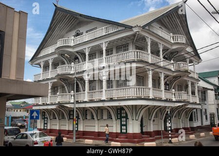 Traditional wooden house in Paramaribo, capital of Suriname Stock Photo ...