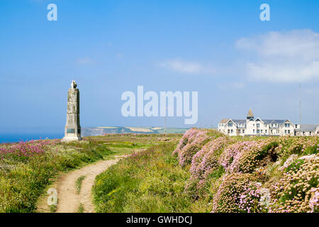 Marconi monument to Guglielmo Marconi in Poldhu, Cornwall, England UK ...