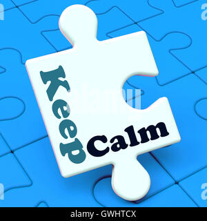 Keep Calm Puzzle Shows Calmness Relax And Composed Stock Photo - Alamy