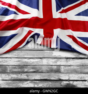Union Jack flag on wooden boards Stock Photo - Alamy