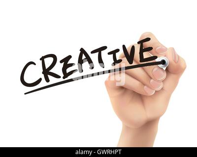 Brainstorm written by hand, 3D illustration realistic hand writing on ...