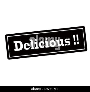Stamp with word delicious inside, illustration Stock Photo - Alamy