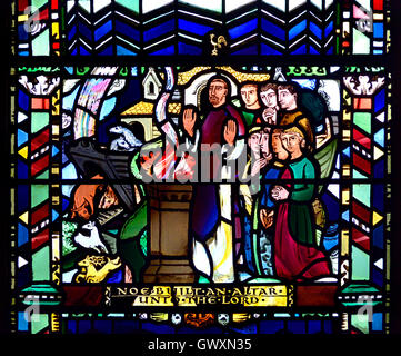 Scene from Genesis, stained glass, 17th Century Stock Photo - Alamy