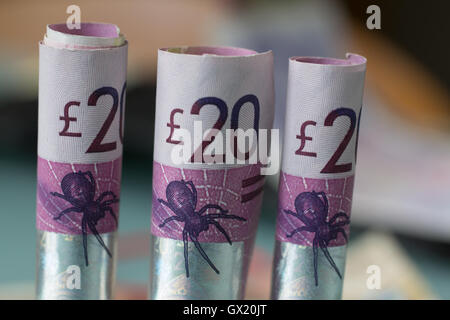 Twenty pounds Scottish currency pound notes sterling bank notes of ...