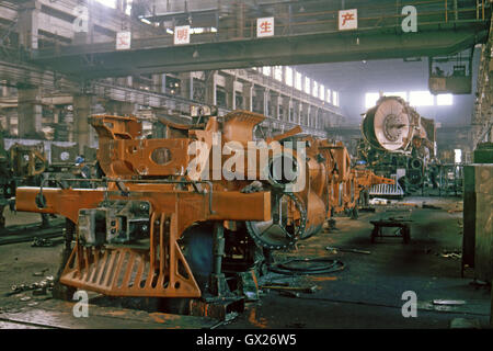 China Railways JS Class 2-8-2 under assembly in the erecting shop at ...