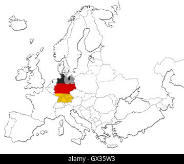 Germany Map Outline White on Green Screen Stock Photo - Alamy