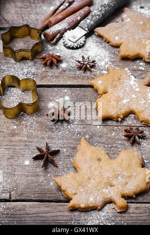 Ginger autumn handmade home made biscuits from the bakery with spices ...