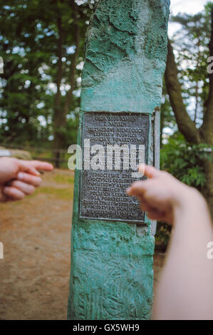 very old stone monument in the forest Stock Photo - Alamy