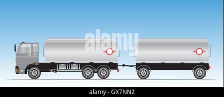 Side view of trailer of Big Oil Tanker truck Vector Illustration Stock ...
