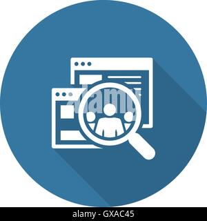 Target audience icon in flat style. Focus on people vector illustration ...