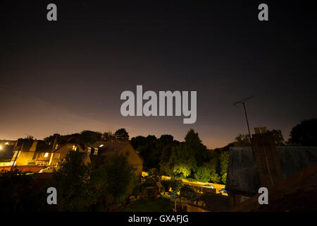 Night sky over the rooftops of Northampton Stock Photo - Alamy