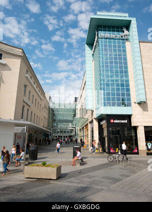 Shoppers outside Drake Circus shopping centre in Plymouth, Devon UK ...