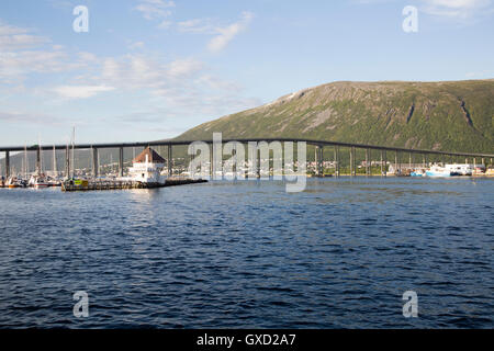 Tromso Bridge, cantilever road bridge in the city of Tromso, Norway ...