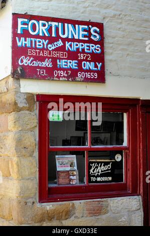 Fortune's Whitby cured Kipper shop Stock Photo - Alamy