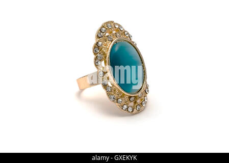 Golden ring isolated on the white background Stock Photo - Alamy