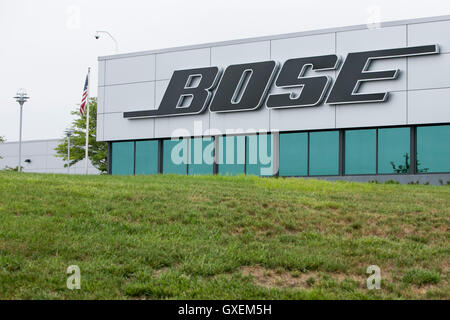 A logo sign outside of the headquarters of the Bose Corporation in ...