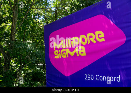 A logo sign outside of the headquarters of MilliporeSigma, formerly ...