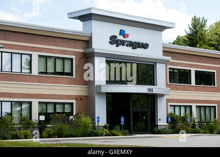 A logo sign outside of the headquarters of Sprague Energy in Portsmouth ...